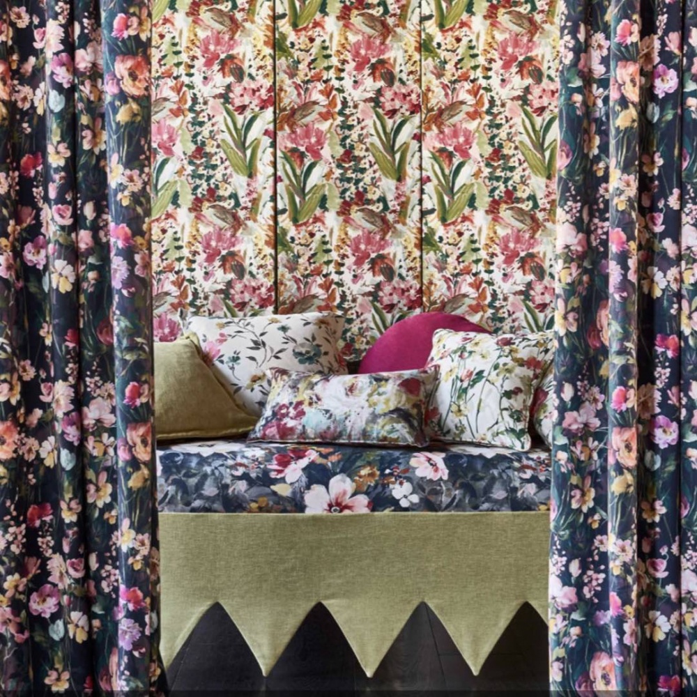 Studio G Hydrangea Fabric in Autumn - norfolktextiles.co.uk