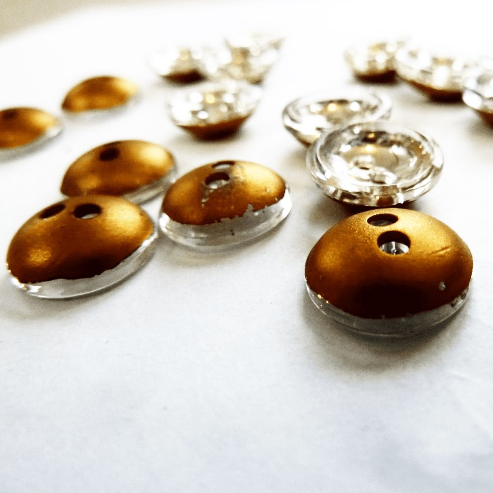 Vintage Glass and Gold Buttons - norfolktextiles.co.uk