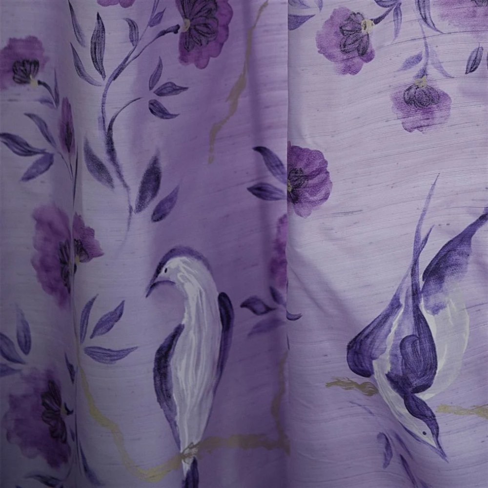 Designers Guild Jacaranda Silk in Charcoal - norfolktextiles.co.uk