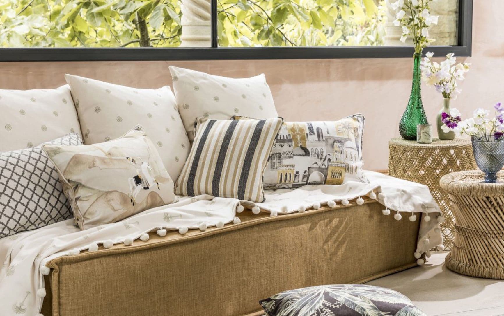 Clarke and Clarke Sahara Fabric in Denim - norfolktextiles.co.uk