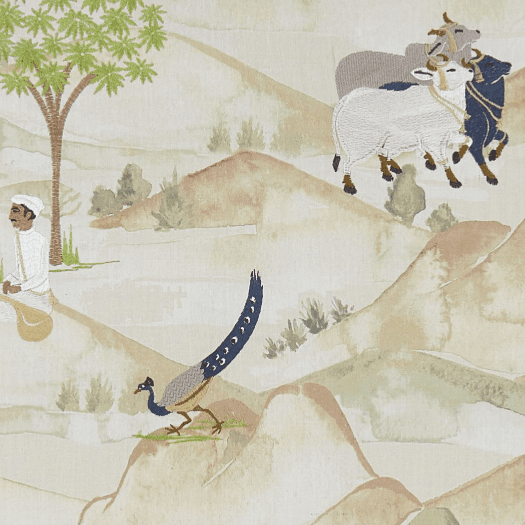 Clarke and Clarke Sahara Fabric in Denim - norfolktextiles.co.uk