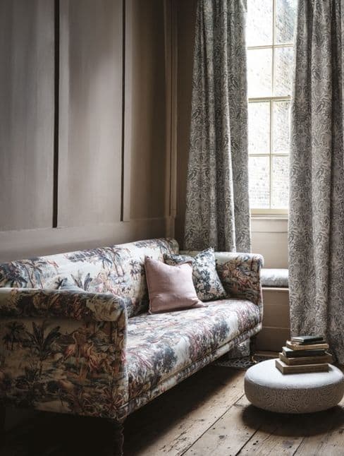 Clarke & Clarke Lucienne in Raspberry/Linen - norfolktextiles.co.uk