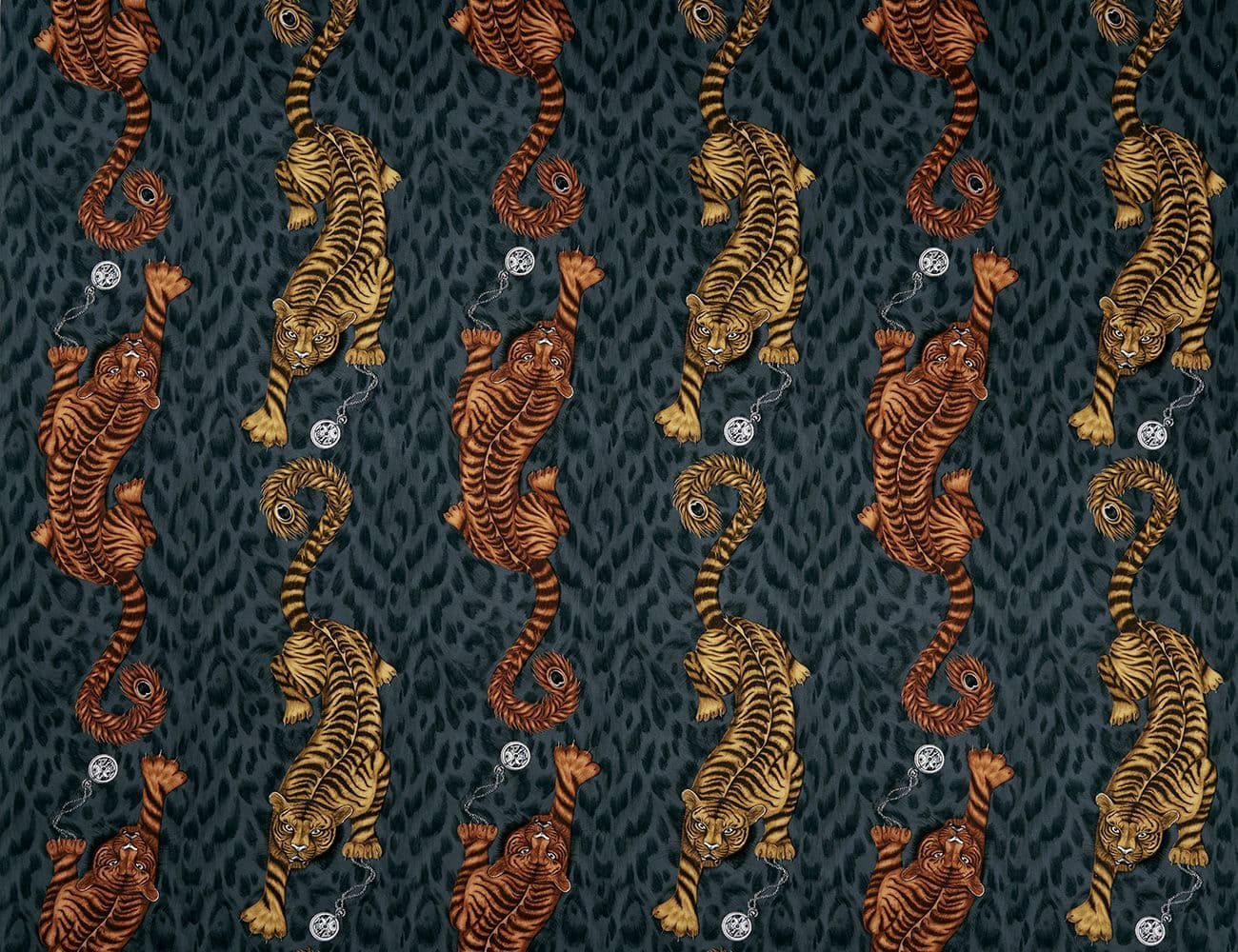Emma Shipley Tigris in Flame - norfolktextiles.co.uk