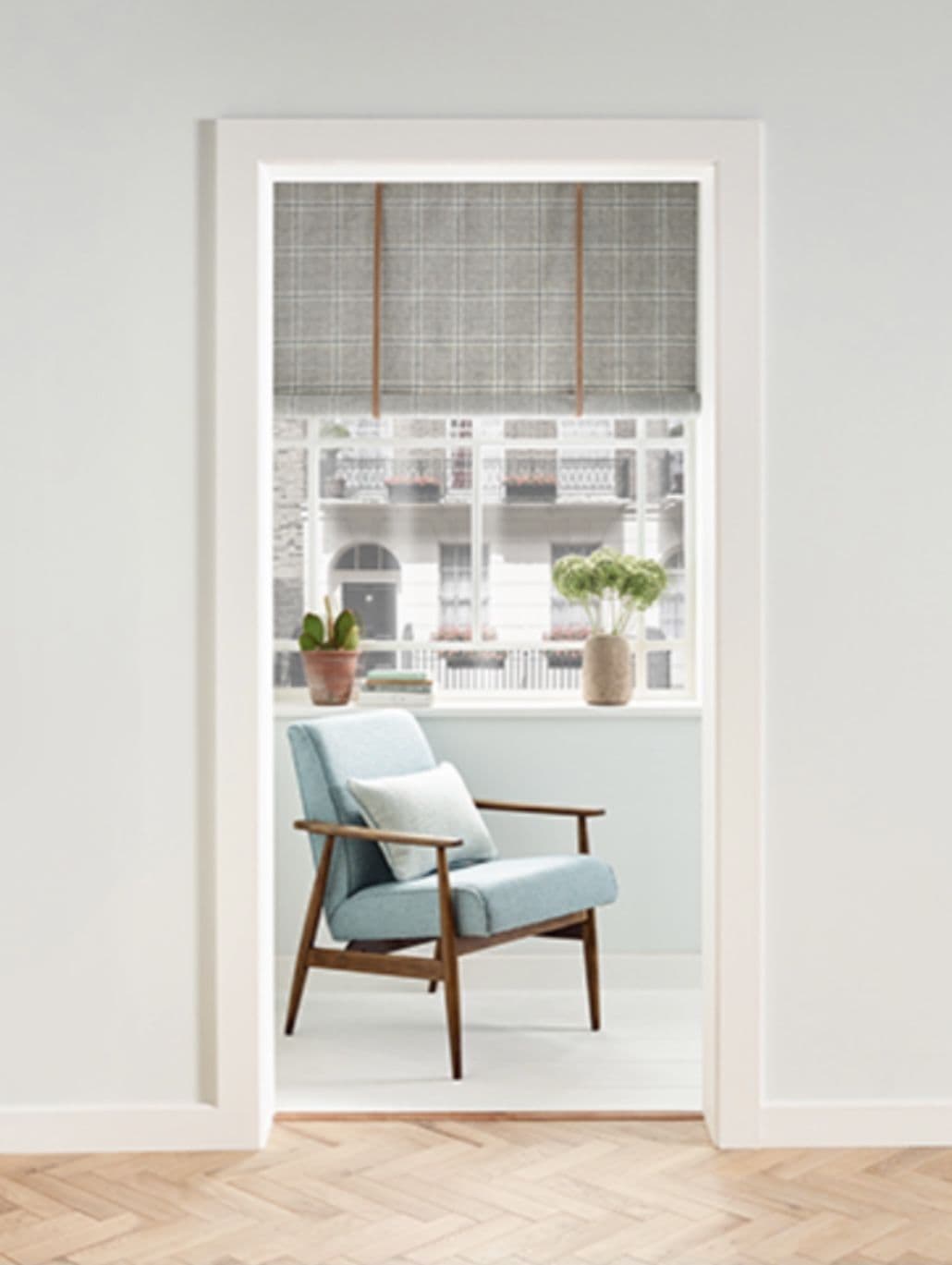 Moon Windowpane in Slate - norfolktextiles.co.uk