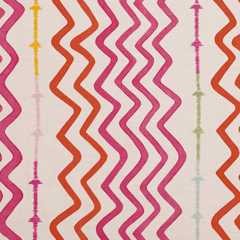 Kit Kemp Rick Rack Linen Embroidery Fabric in Hot Pink ...