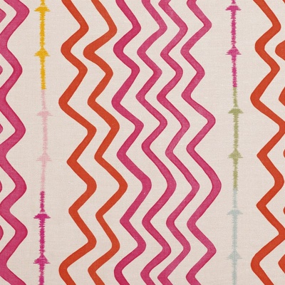 Kit Kemp Rick Rack Linen Embroidery Fabric in Hot Pink ...